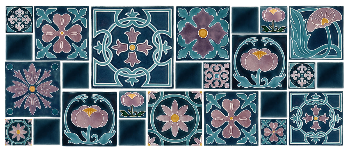 Pre-Packed Splashback Teal 600mm x 250mm – De Kleipot Handmade Tiles